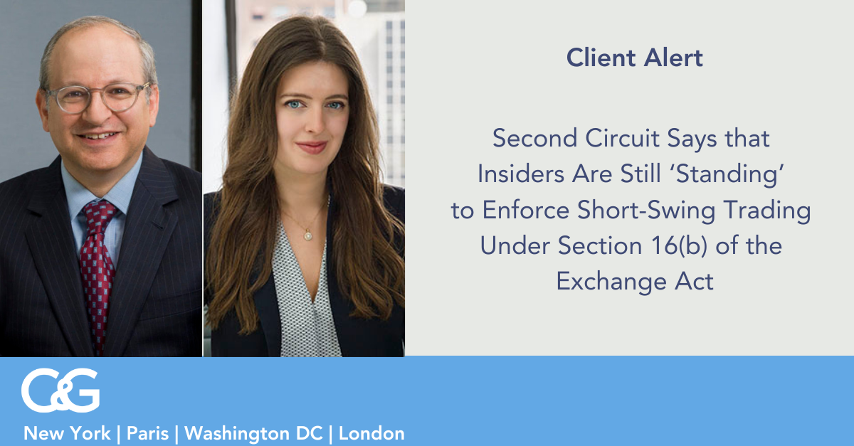 Second Circuit Says that Insiders Are Still ‘Standing’ to Enforce Short ...